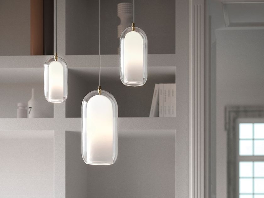 AERON Blown glass pendant lamp By Cangini & Tucci