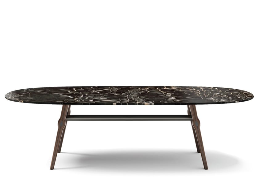AGO Oval marble table By Giorgetti | design Carlo Colombo