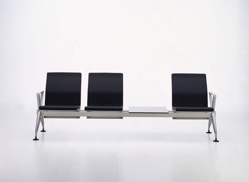 AIRLINE Expanded polyurethane beam seating with armrests By Vitra ...