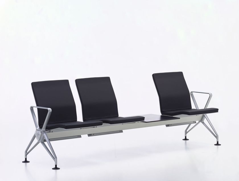 AIRLINE Expanded polyurethane beam seating with armrests By Vitra ...
