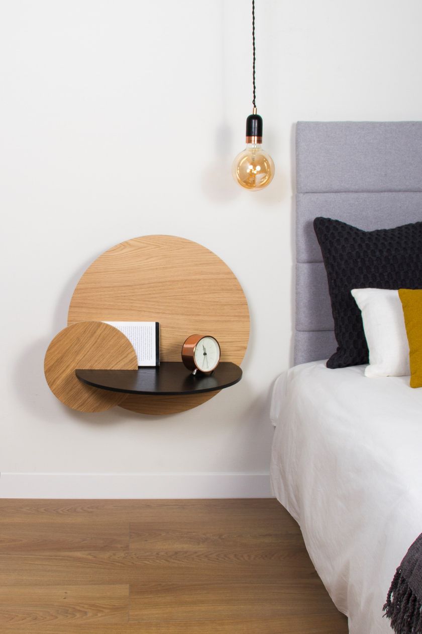 Round bedside table with concealed storage ALBA L - ROUND By Woodendot