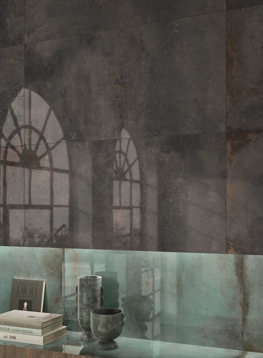 Porcelain stoneware wall/floor tiles with metal effect ALCHEMY MINT ...