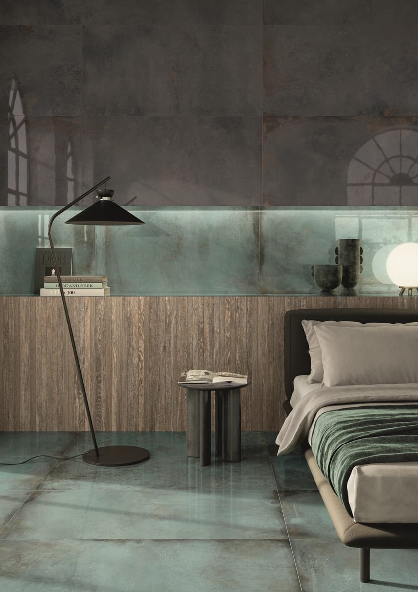Porcelain stoneware wall/floor tiles with metal effect ALCHEMY MINT ...