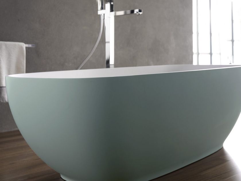 Freestanding oval Solid Surface bathtub ALEXIA COLOR By Blu Bleu