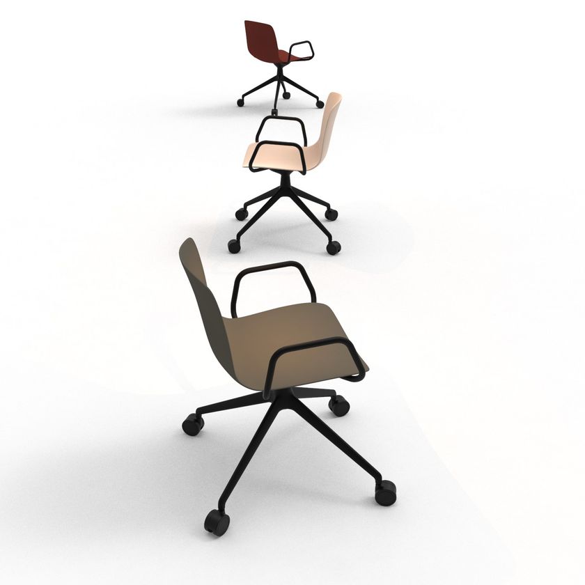 ALFA Chair with 4-star base “Office”, castors and armrests By m.arte design