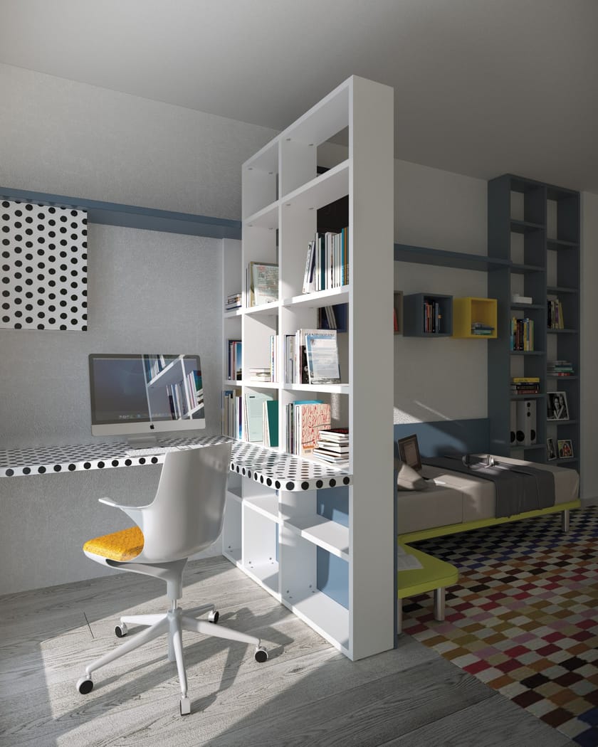 ALFABETO Open double-sided custom PVC bookcase By De Rosso