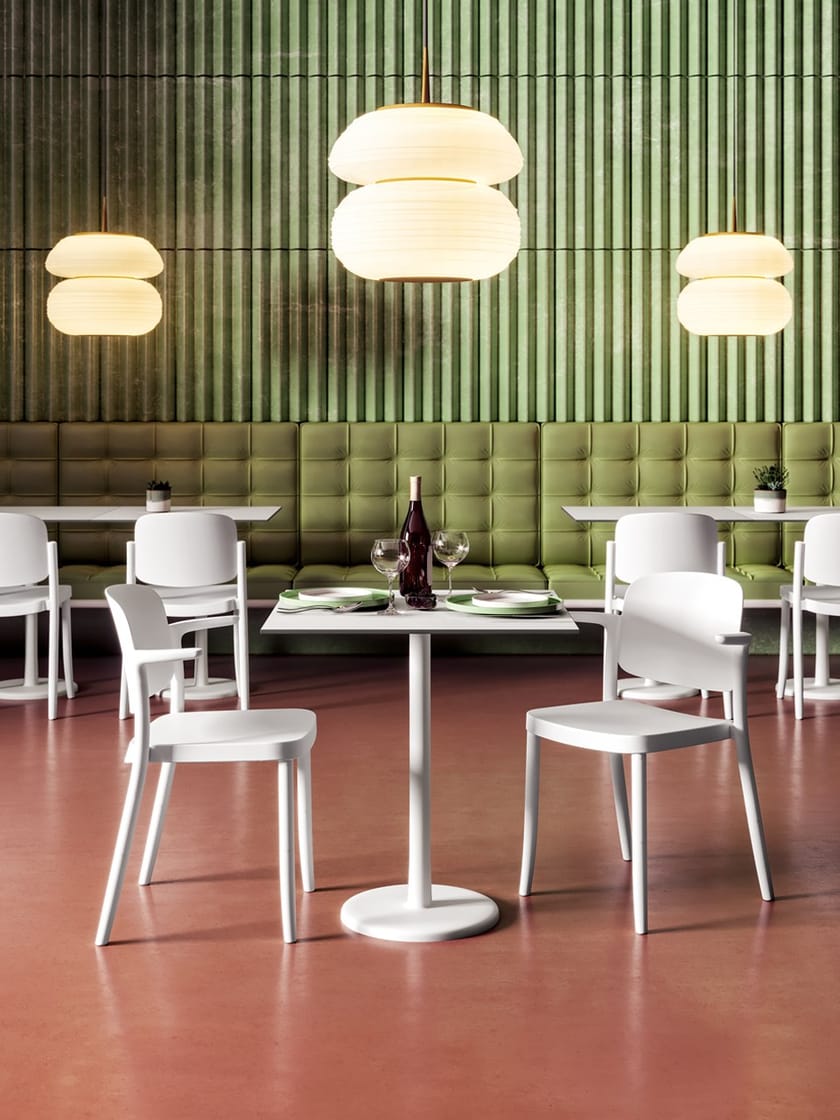 Square table in painted metal and HPL top ALFIERE B/Q-700 Alfiere ...