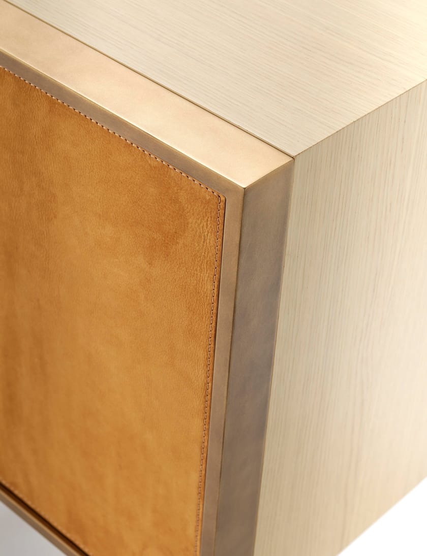 ALIANTE Tanned leather sideboard with doors By Fasem | design Giancarlo ...