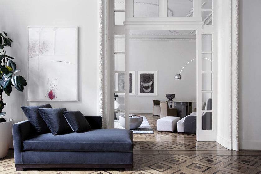 ALLEN Upholstered fabric day bed By Meridiani