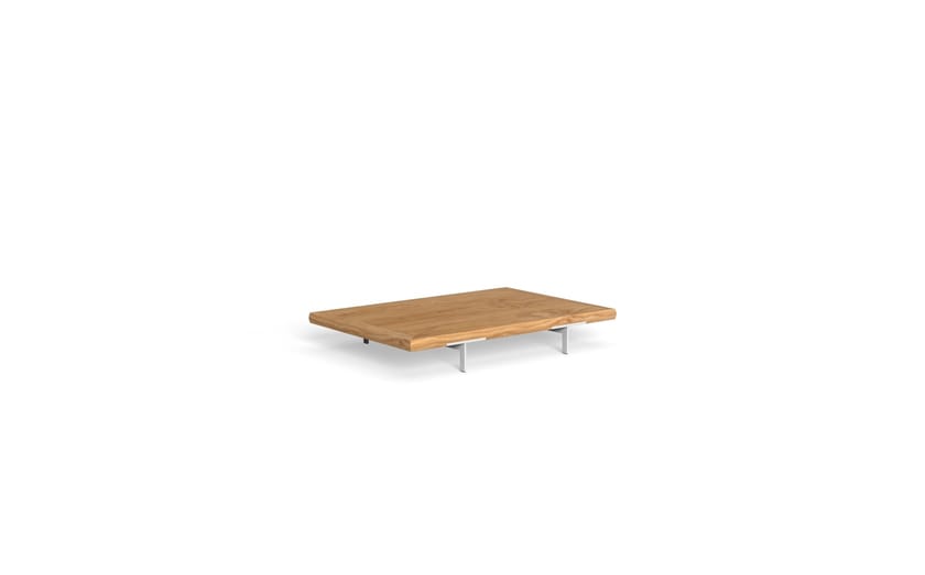 ALLURE Rectangular low wooden garden side table By Talenti | design Christophe Pillet