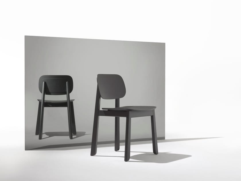 Multi-layer wood chair with solid ash wood frame ALLY Ally Collection By SOFTLINE 1979 design ...