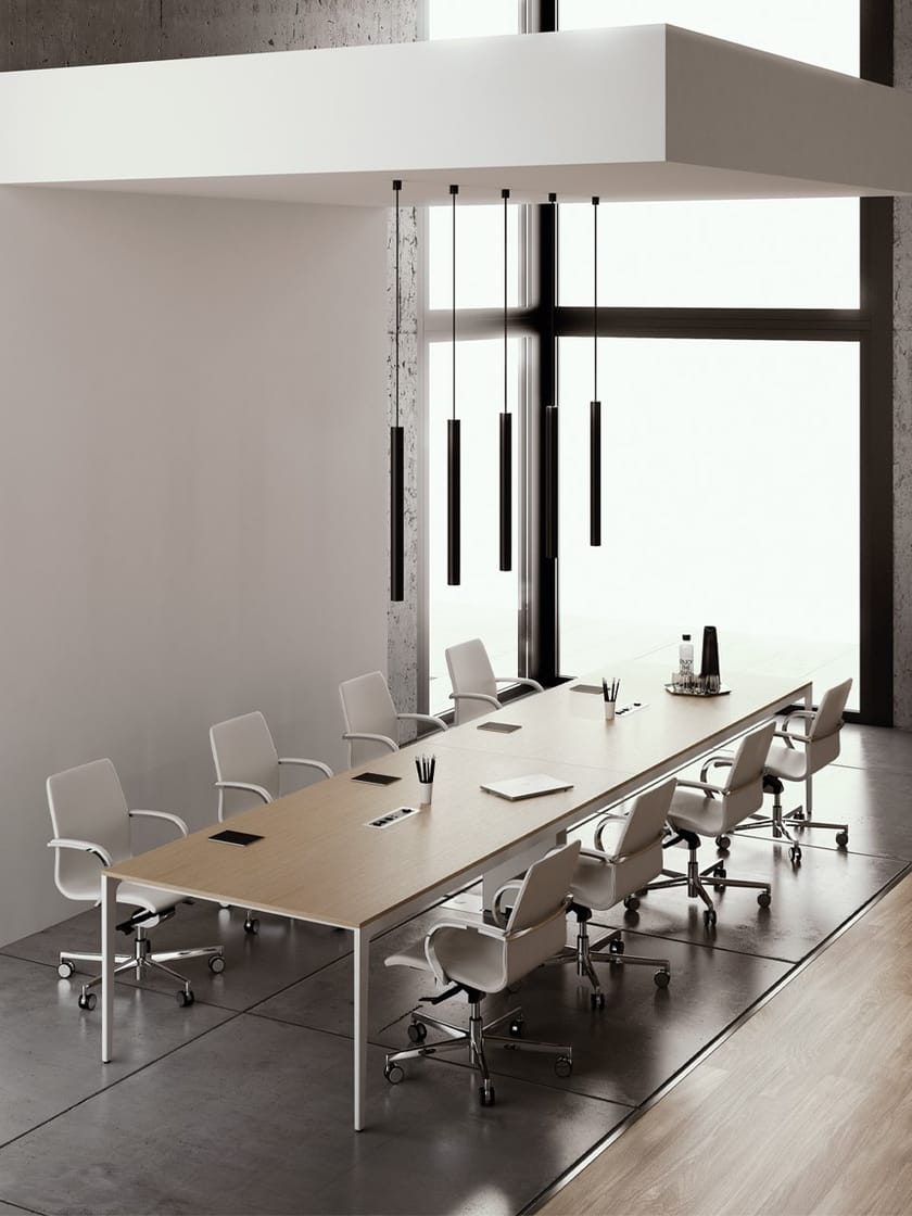 ALPLUS Rectangular wooden meeting table By FREZZA | design Marco Zito