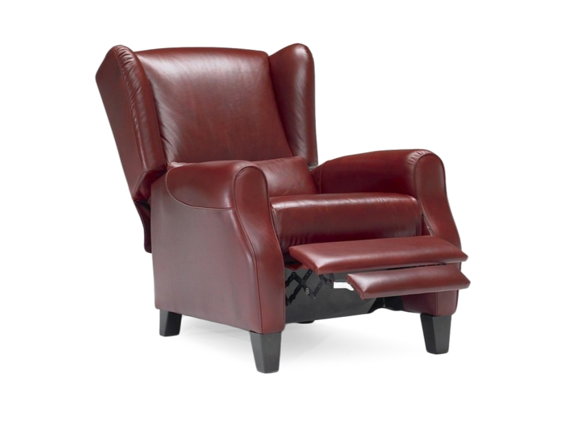 Recliner leather armchair with footstool ALTEA By Natuzzi