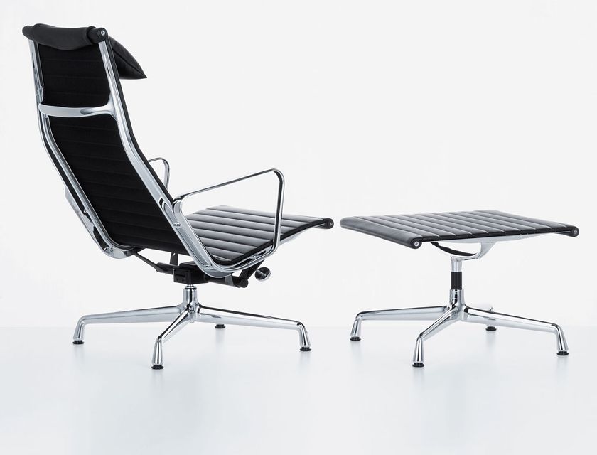 ALUMINIUM CHAIR EA 124 Swivel recliner high-back chair By Vitra ...