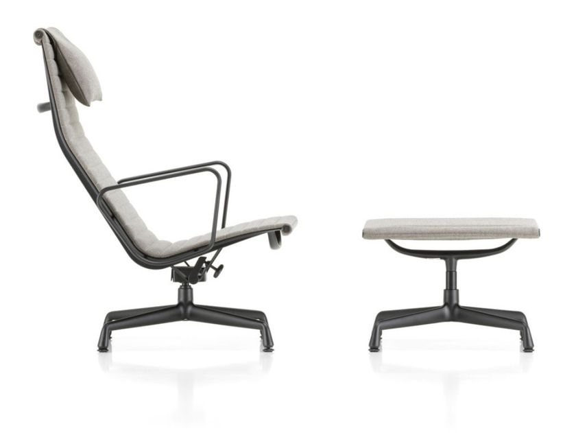 ALUMINIUM CHAIR EA 124 Swivel recliner high-back chair By Vitra ...
