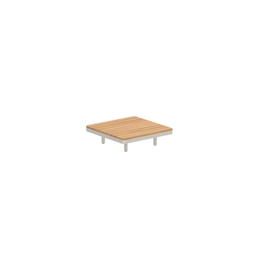 ALURA LOUNGE Square low teak garden side table By Royal Botania