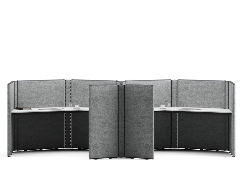 ALVEARE Sectional office desk with sound absorbing screens By Ersa ...