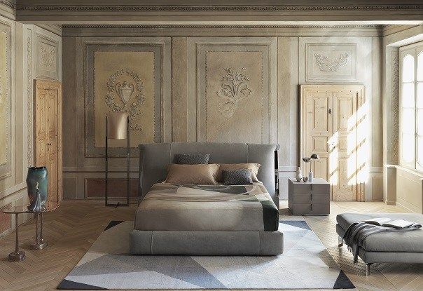 AMAL Upholstered double bed By Flou