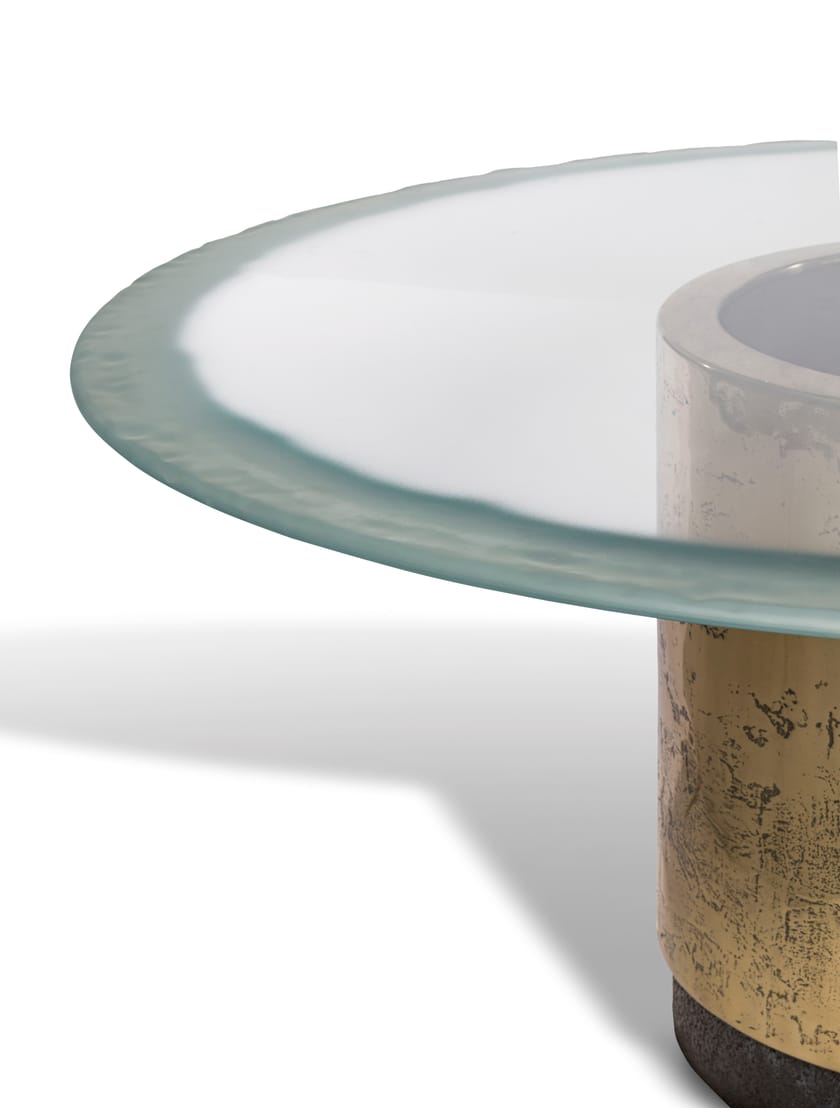 AMOS Round sandblasted glass dining table By Visionnaire | design Draga ...