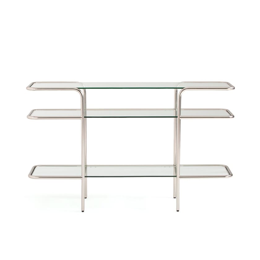 MOLNA Glass console table with shelving By AMPM