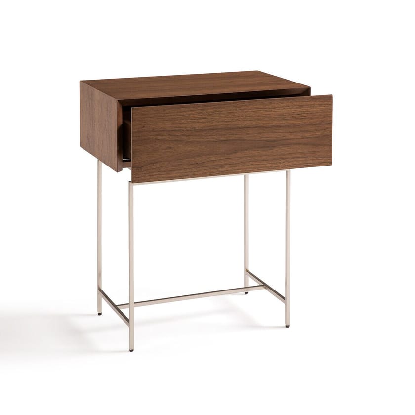OREKO Wood veneer bedside table with drawers By AMPM