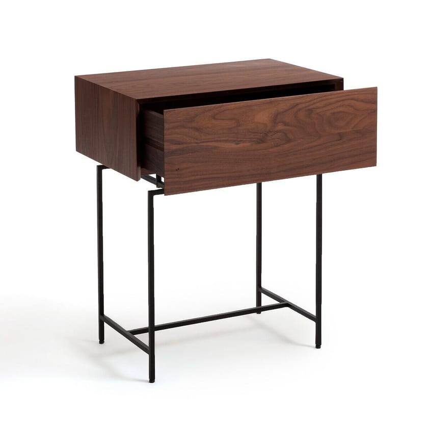 OREKO Wood veneer bedside table with drawers By AMPM