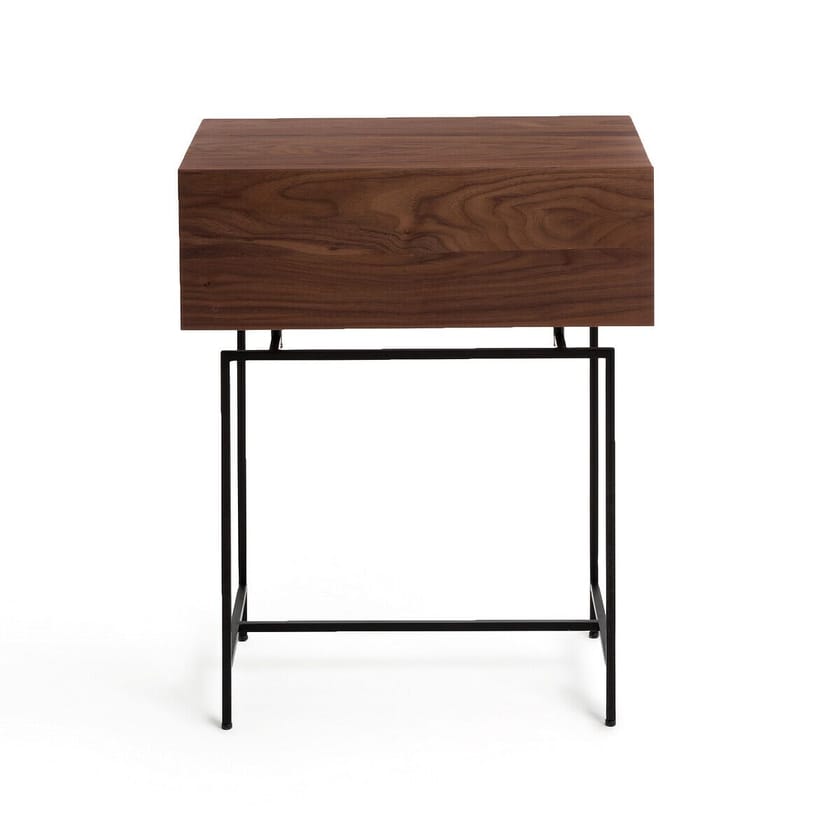 OREKO Wood veneer bedside table with drawers By AMPM