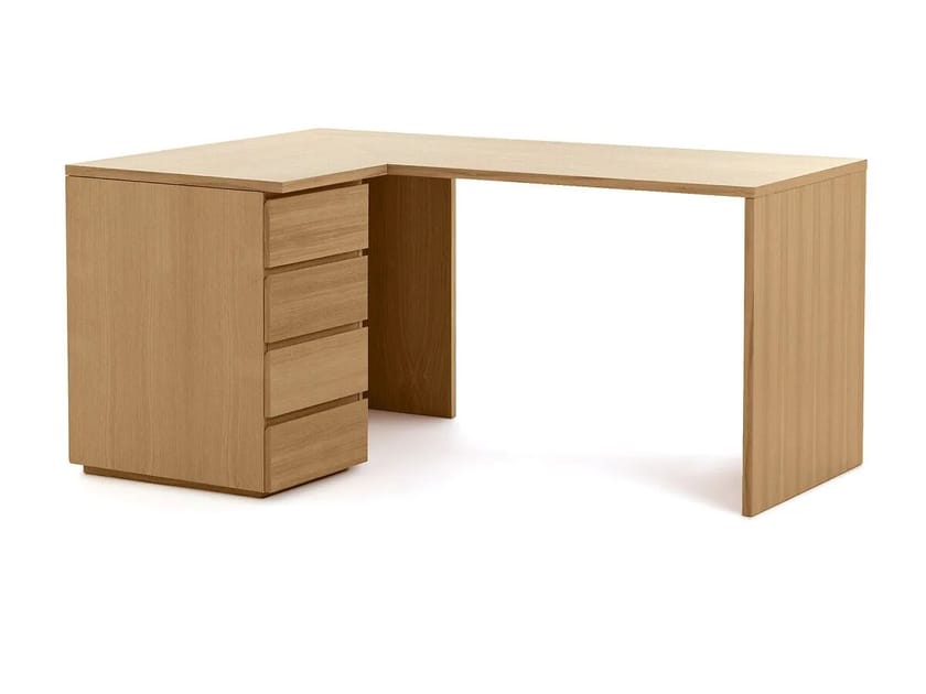 WORKING L-shaped sectional wood veneer office desk By AMPM