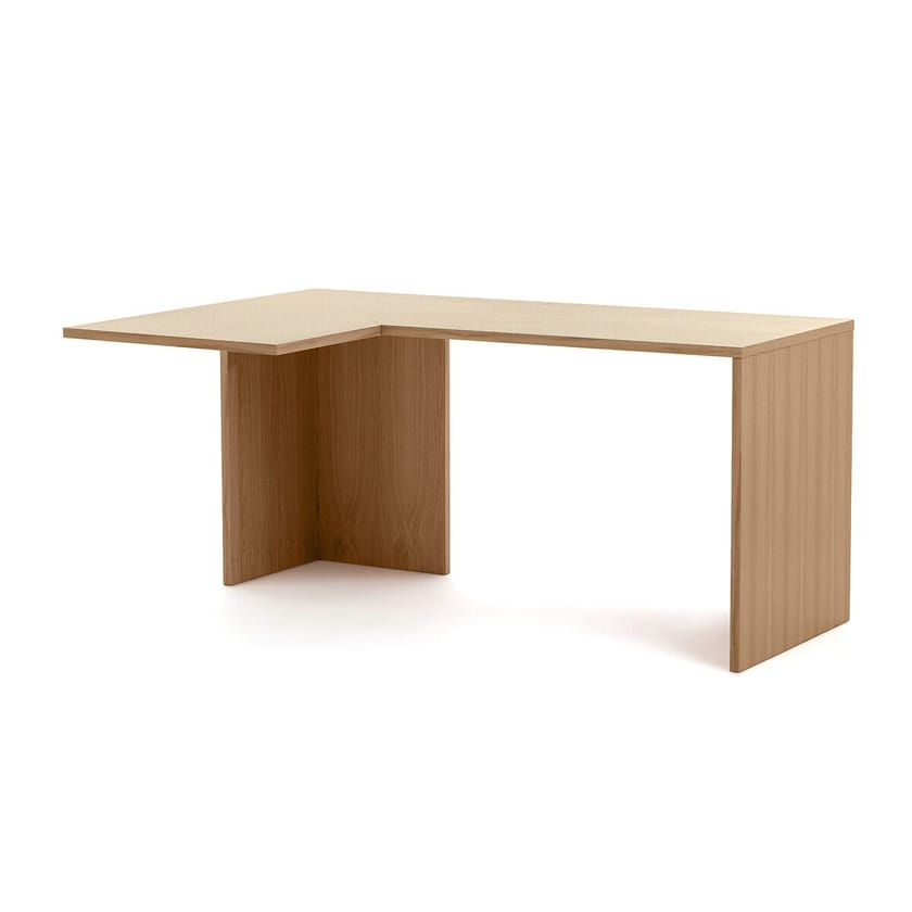 WORKING L-shaped sectional wood veneer office desk By AMPM