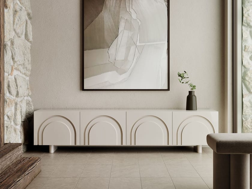 AMOS Low wooden TV cabinet with doors By ANA ROQUE INTERIORS