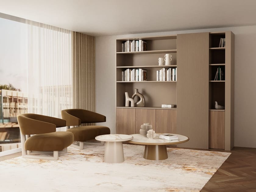 CENTRIC Open wooden bookcase By ANA ROQUE INTERIORS