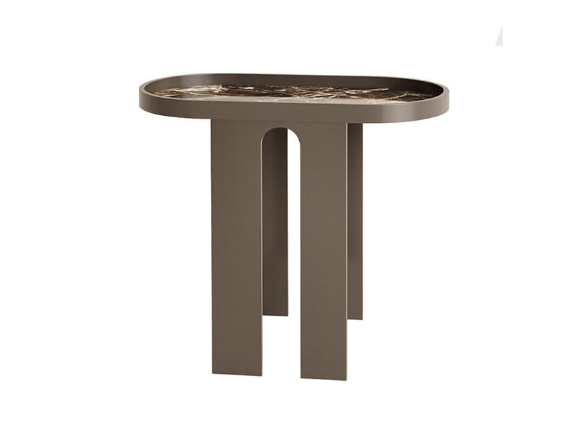 URBAN Lacquered oval wooden high side table By ANA ROQUE INTERIORS