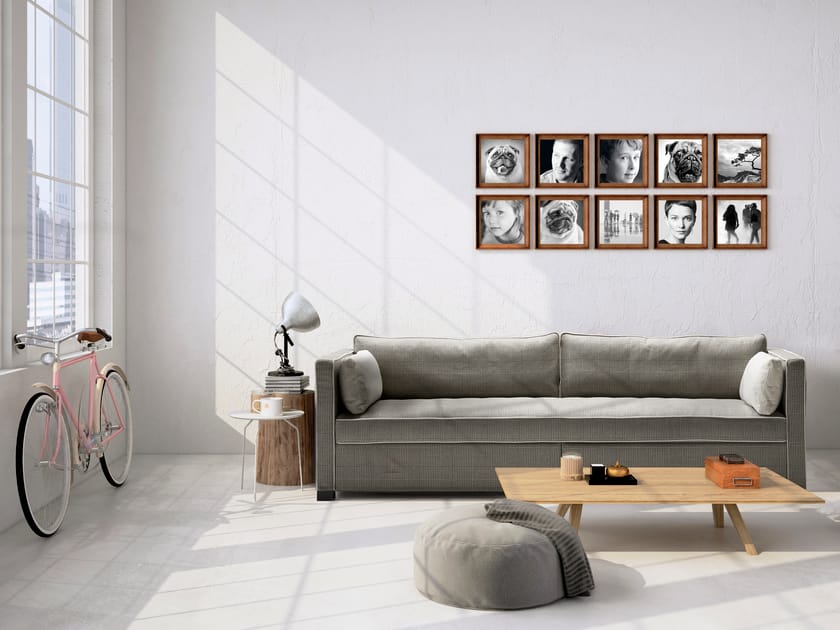 Upholstered fabric sofa bed with removable cover ANDERSEN By Milano Bedding