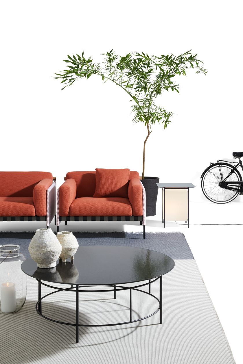 ANDON Round natural stone garden side table By DE PADOVA | design Nendo