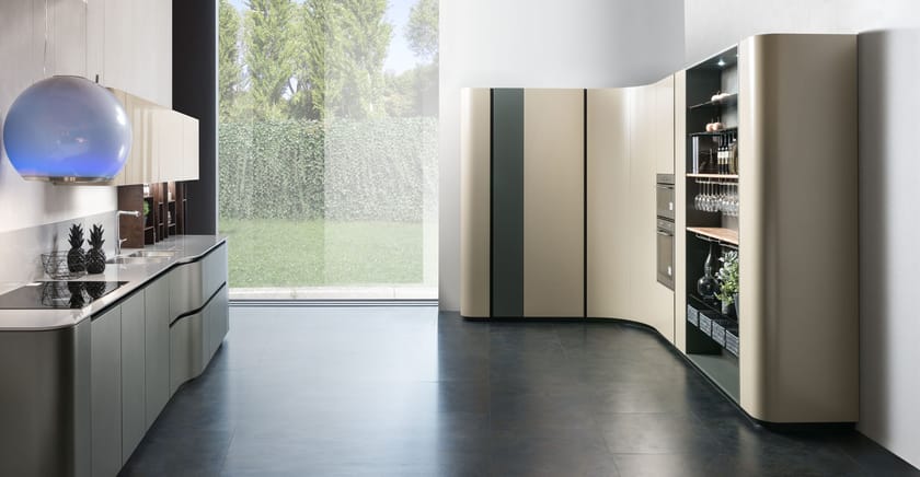 Linear Dekton® kitchen ANDROMEDA CURVY By Floritelli Cucine