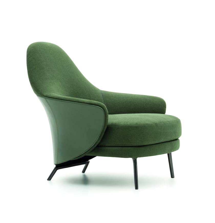ANGIE Fabric armchair with footstool By Minotti | design GamFratesi
