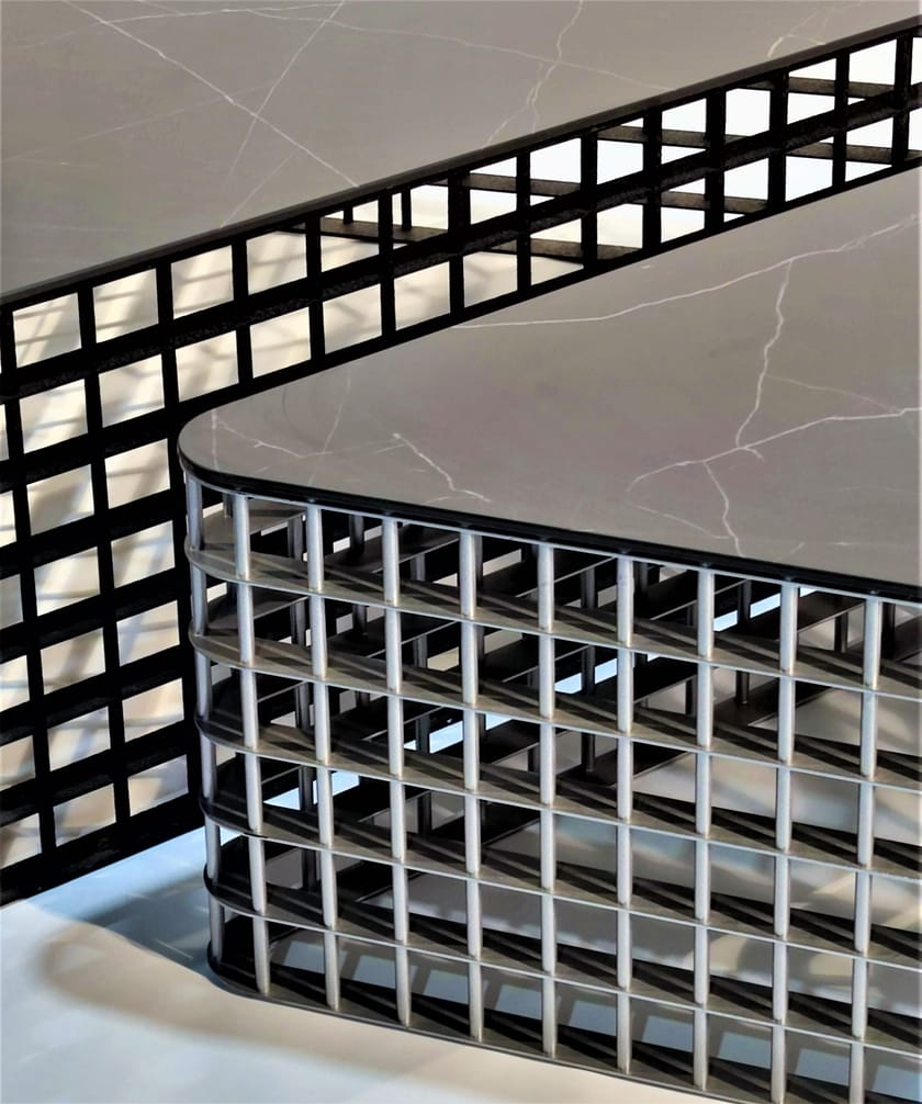 ANGLE Low triangular steel coffee table By Cobermaster Concept