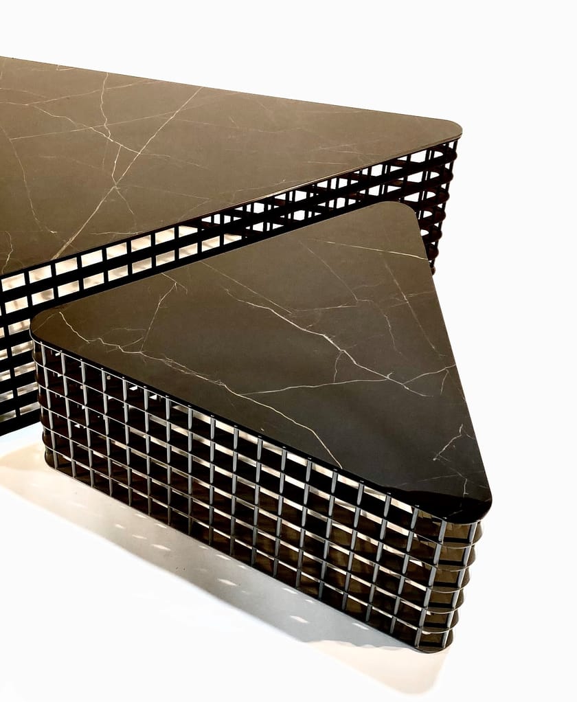 ANGLE Low triangular steel coffee table By Cobermaster Concept