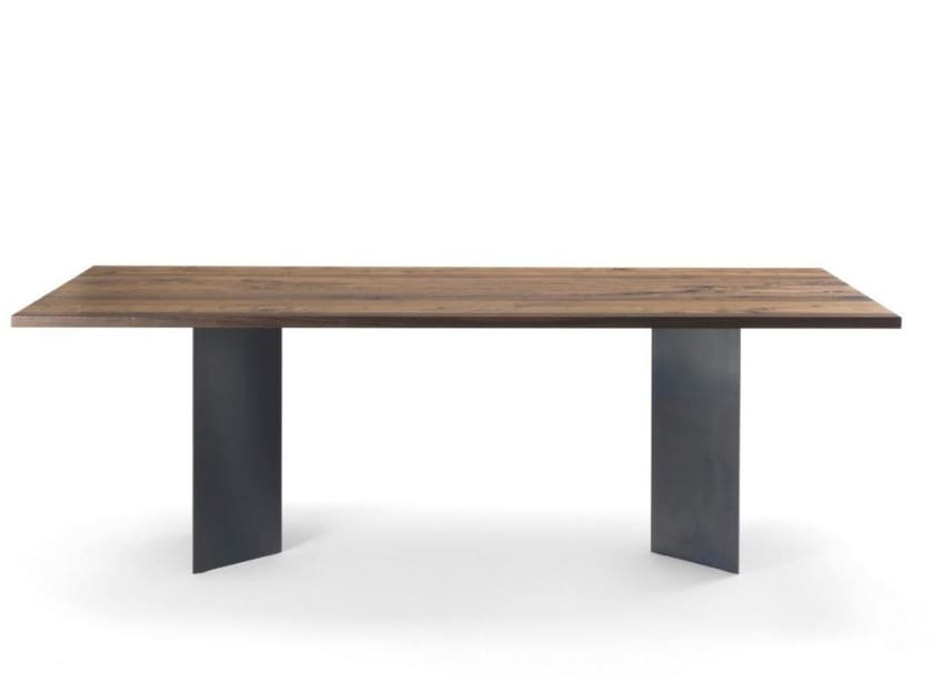 Rectangular solid wood table ANGLE By Riva 1920 design C.R.&S. RIVA1920