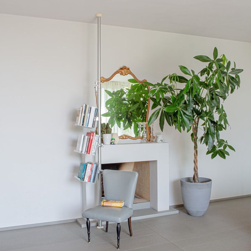 ANNA AUTOPOLE Floor-ceiling mounted Anodized aluminium bookcase By ALU ...
