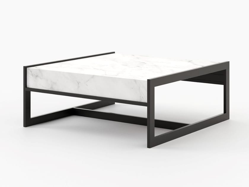 ANTHONY Tavolino a slitta quadrato in marmo By Laskasas