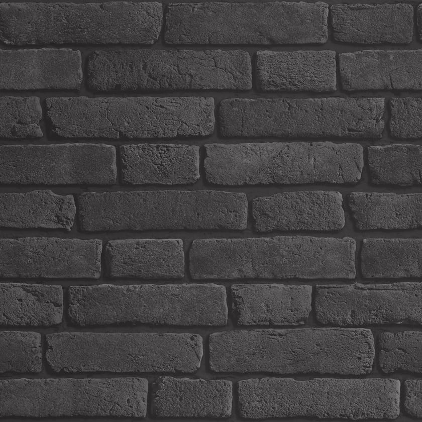 Brick effect wallpaper ANTHRACITE BLACK BRICKS By Koziel