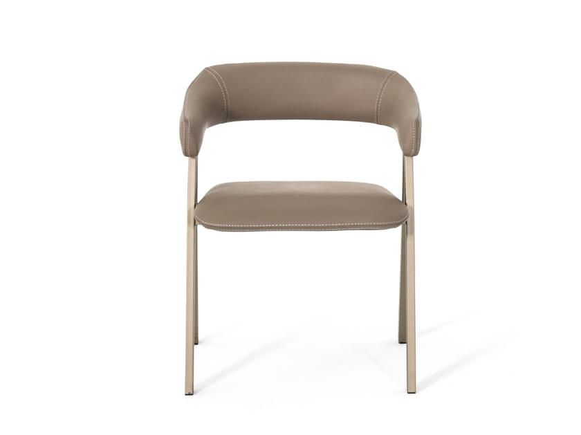 Leather chair with armrests and integrated cushion ANTONIA By VIP Saloti