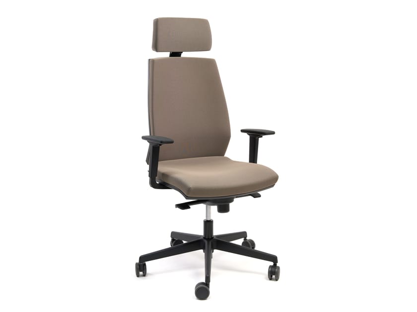 CAROLINA Swivel office chair with 5-Spoke base with headrest By AP Factor
