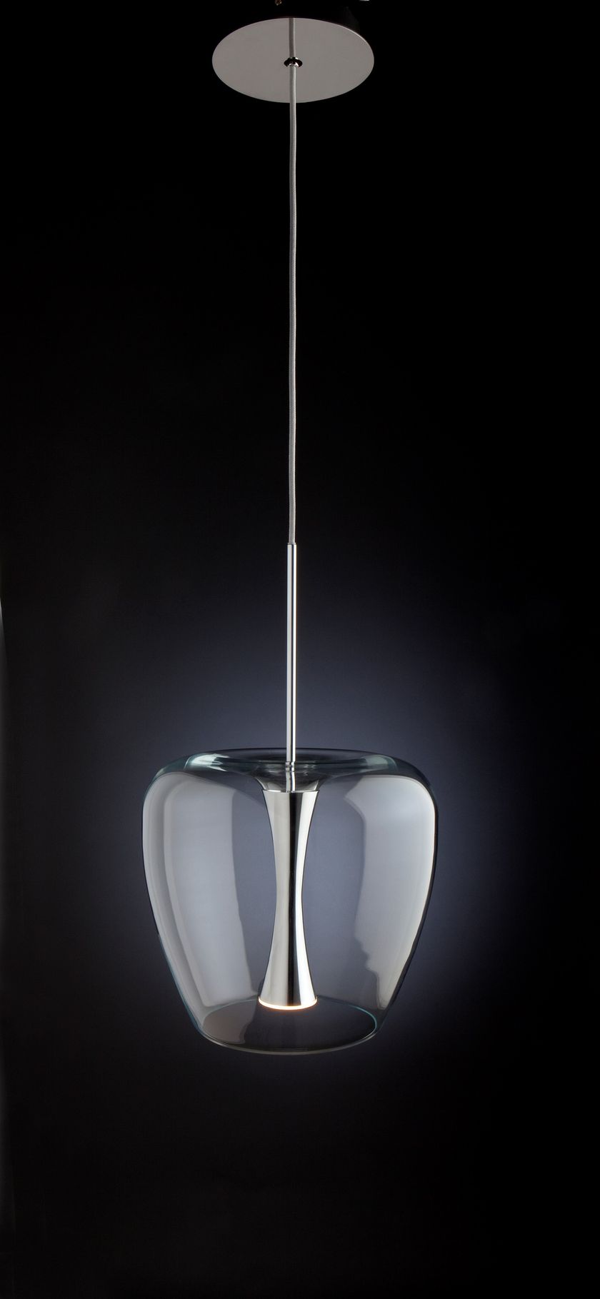 LED glass and aluminium pendant lamp APPLE MOOD By Quasar design Malika ...