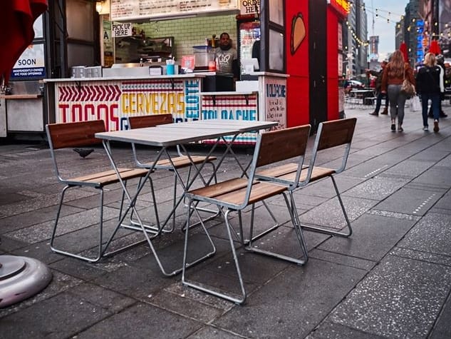 APRIL GO Steel and wood Folding Table for public areas By VESTRE