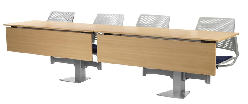DIDAKTA SQUARE D 20 Modular MDF study table with integrated chairs By TALIN