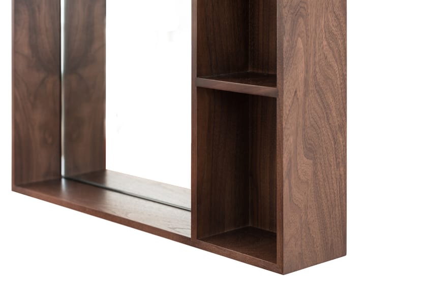 ARCA MEDIUM | Walnut mirror Rectangular wall-mounted walnut mirror with ...