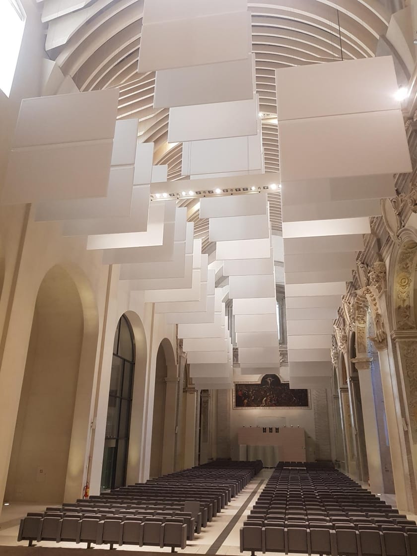 Fabric hanging acoustic panel ARCO RT60 By ArcoAcustica