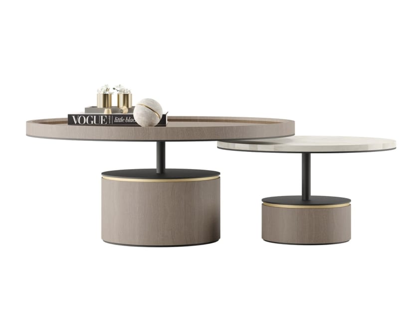 Round wooden coffee table PAROS By FRATO